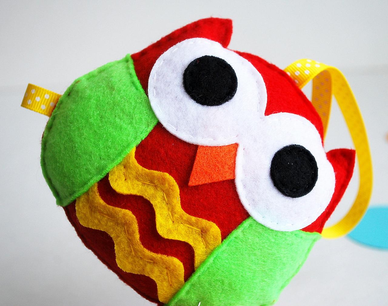 Christmas Owl Ornament, Rattle Baby Toy PDF Sewing Pattern , Kids Craft ...