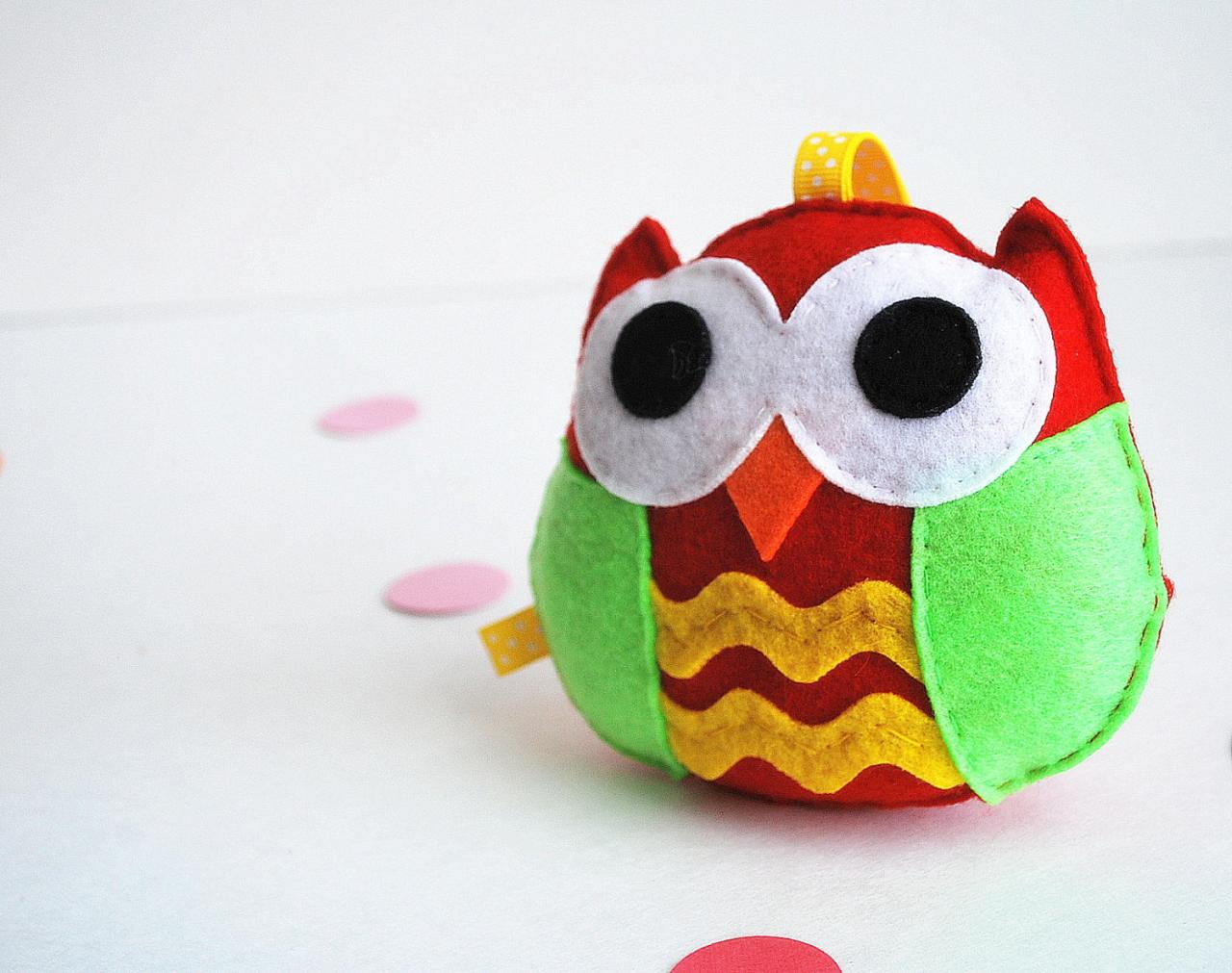 Christmas Owl Ornament, Rattle Baby Toy PDF Sewing Pattern , Kids Craft ...