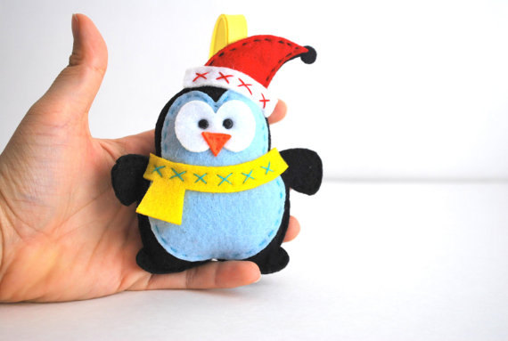 Felt Penguin Christmas Ornament Sewing Pattern - Pdf Epattern A480 on ...