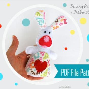 Plush Rabbit Sewing Pattern, Pdf Sewing Pattern.felt Bunny Plush Toy ...
