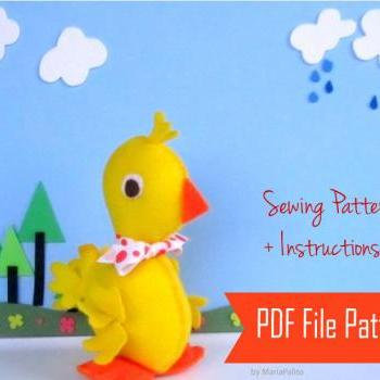 Duck Sewing Pattern - Baby Duck Hand Sewing Pattern - Diy Duckling Felt ...