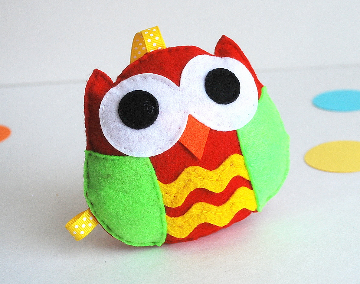 Christmas Owl Ornament, Rattle Baby Toy PDF Sewing Pattern , Kids Craft ...
